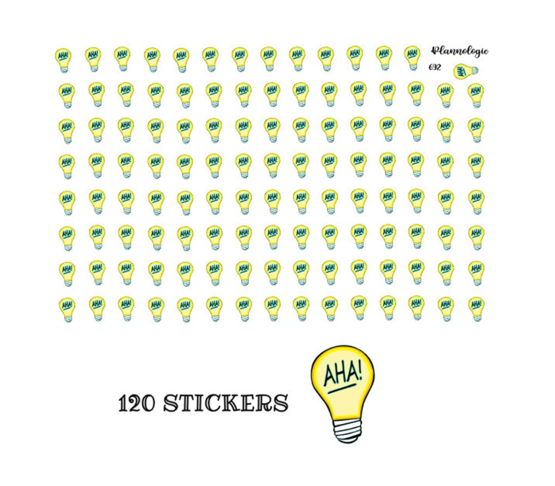 Aha! Planner Stickers - Lightbulb Icon Stickers - Idea - Etsy