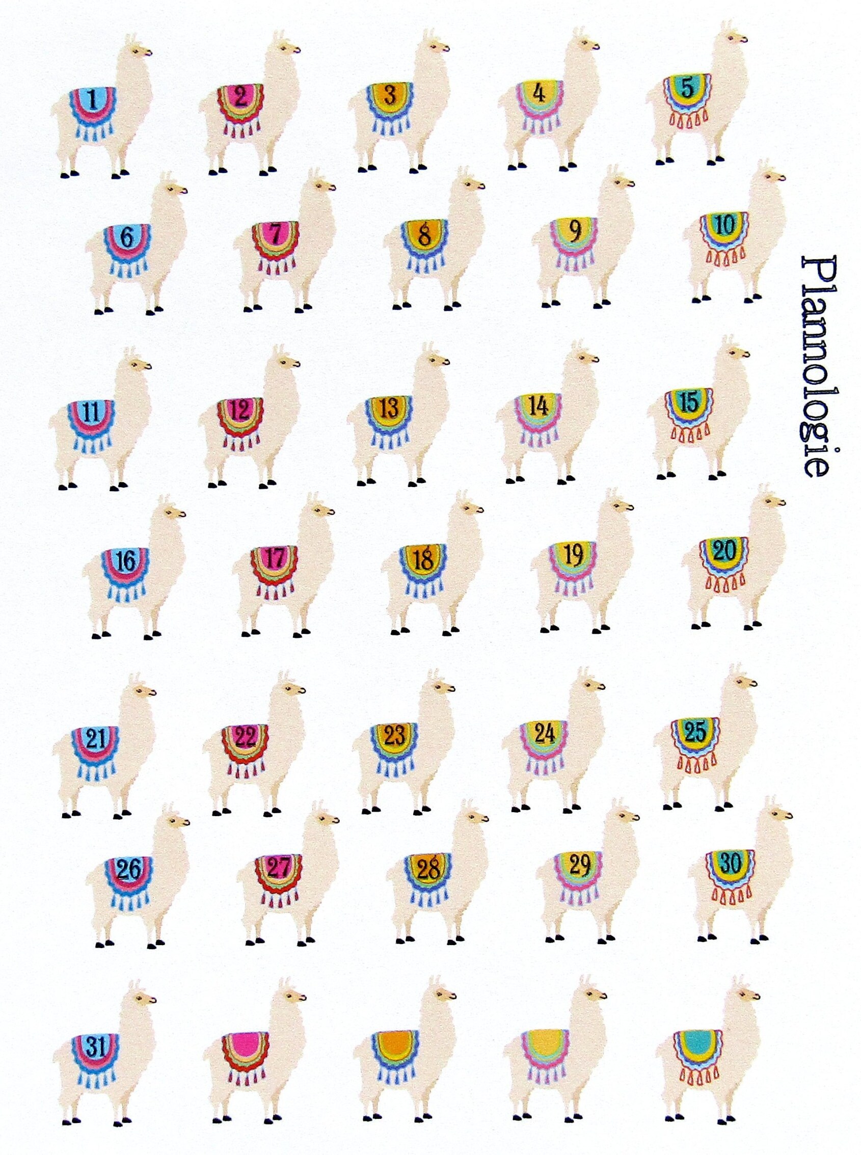 Llama Llama Date Covers Llamas Llama Number Stickers - Etsy