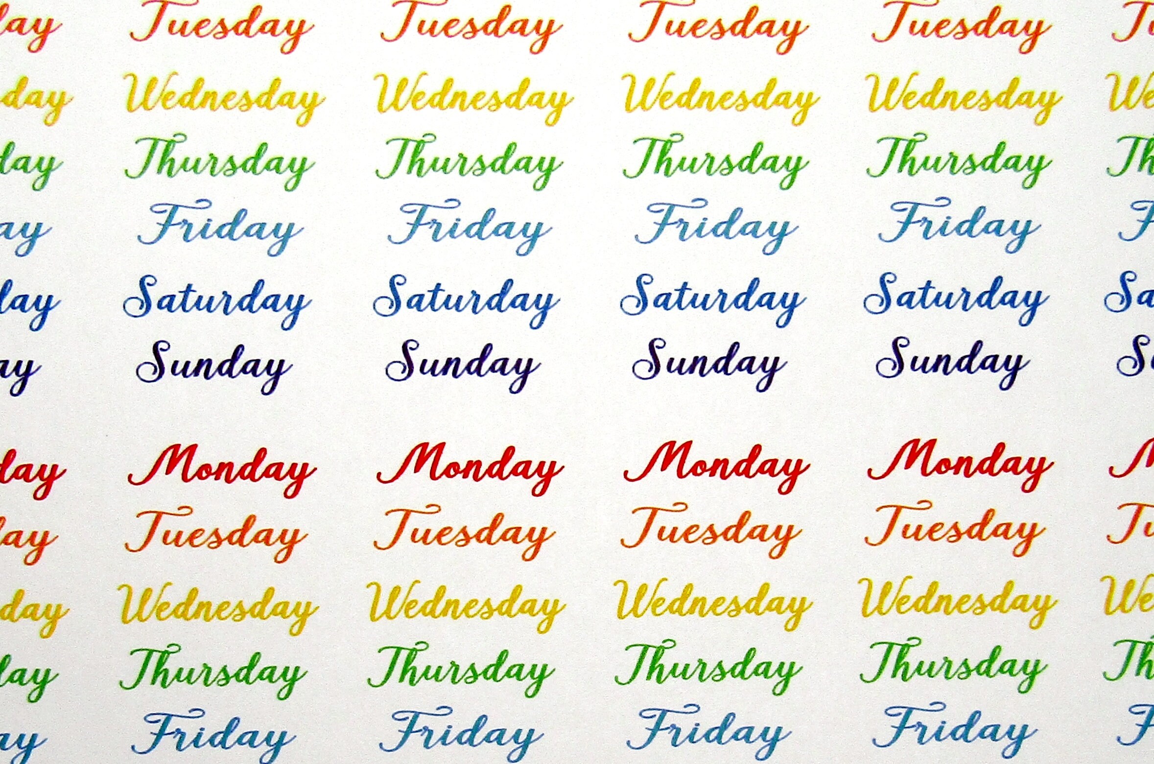 Days of the Week Script Planner Stickers | Etsy
