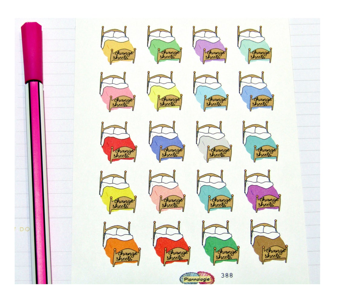 Change Sheets Change Bedding Planner Stickers - Etsy
