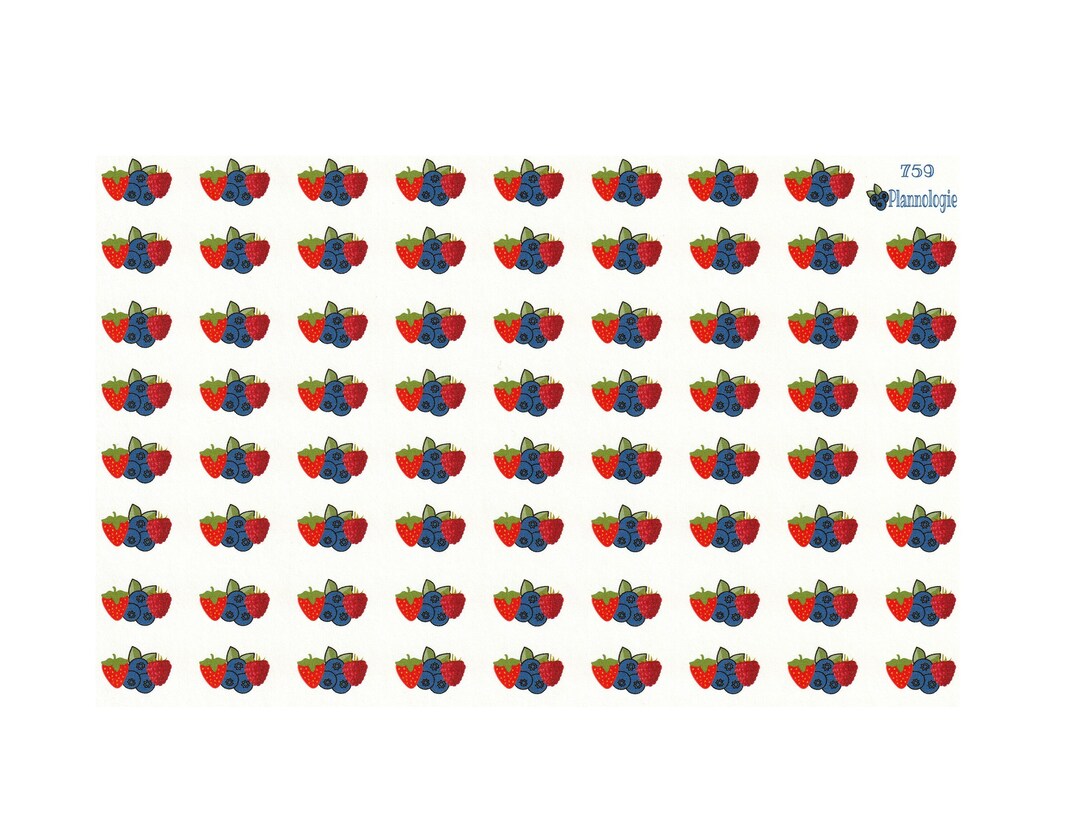 Mini Triple Berry Stickers - Planner Stickers - Fruit Stickers ...