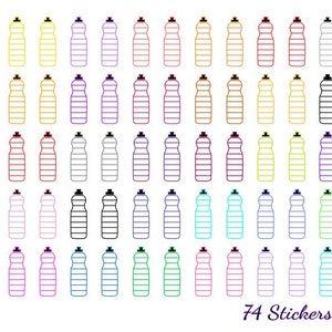 Water Bottle Hydration Tracker Stickers - Planner Stickers - Health ...
