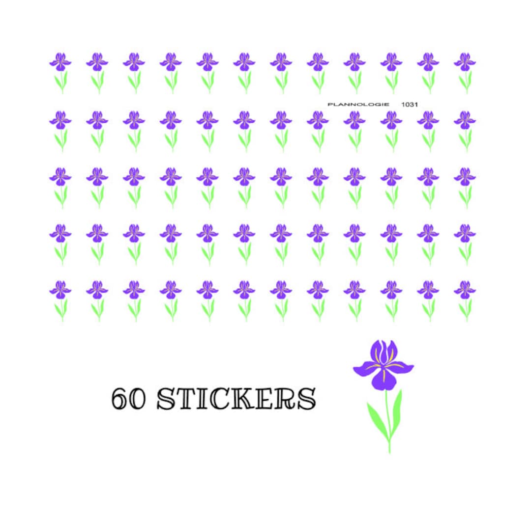 Iris Flower Stickers - Planner Stickers - Botanical Stickers - Blossom ...