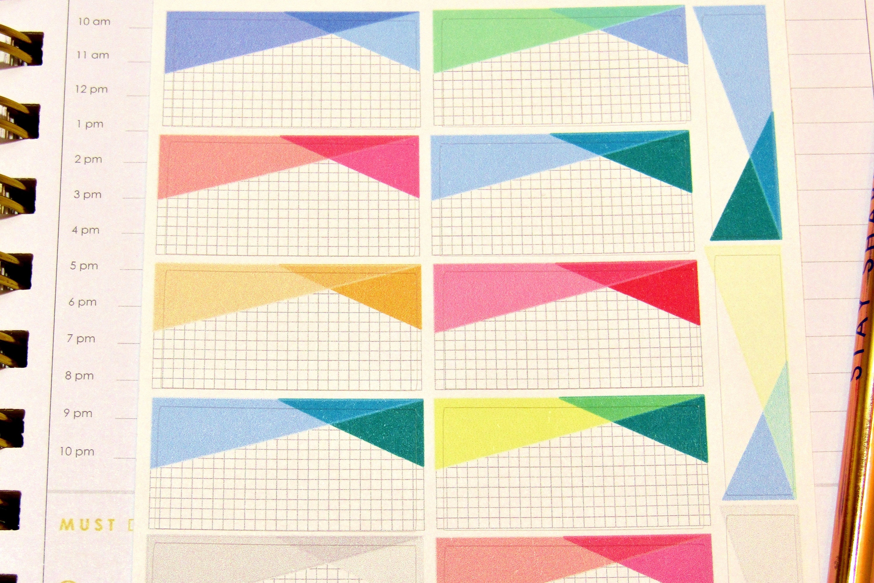 Triangle Trio Functional Planner Boxes Planner Stickers | Etsy