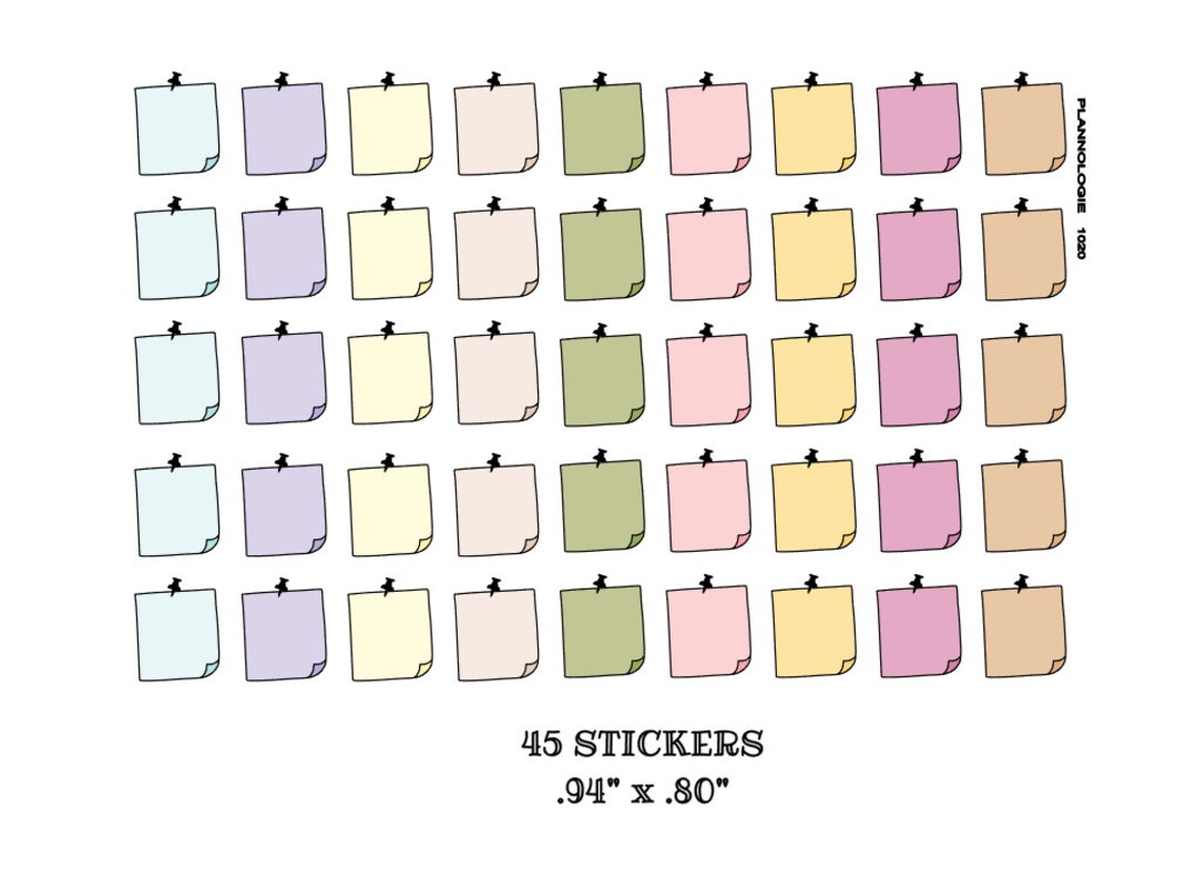 Sticky Note Planner Stickers - Icon Stickers - Etsy