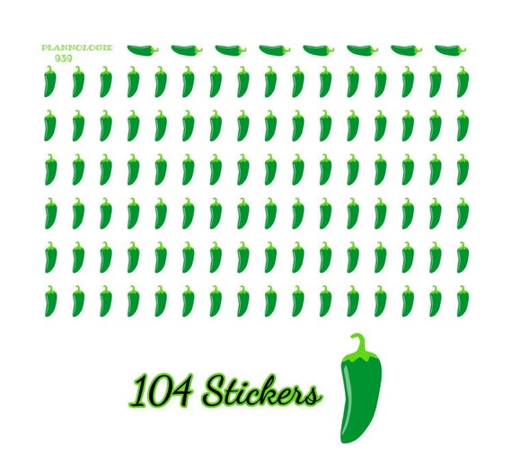 Jalapeño Stickers Chili Pepper Icon Planner Stickers Hot - Etsy