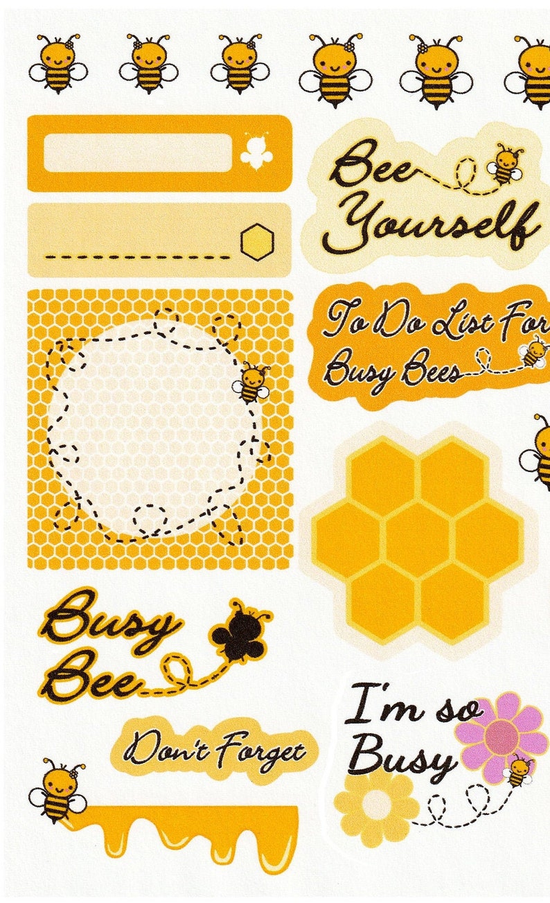Busy as A Bee Planner Stickers Weekly Sticker Kit Honey Bee | Etsy