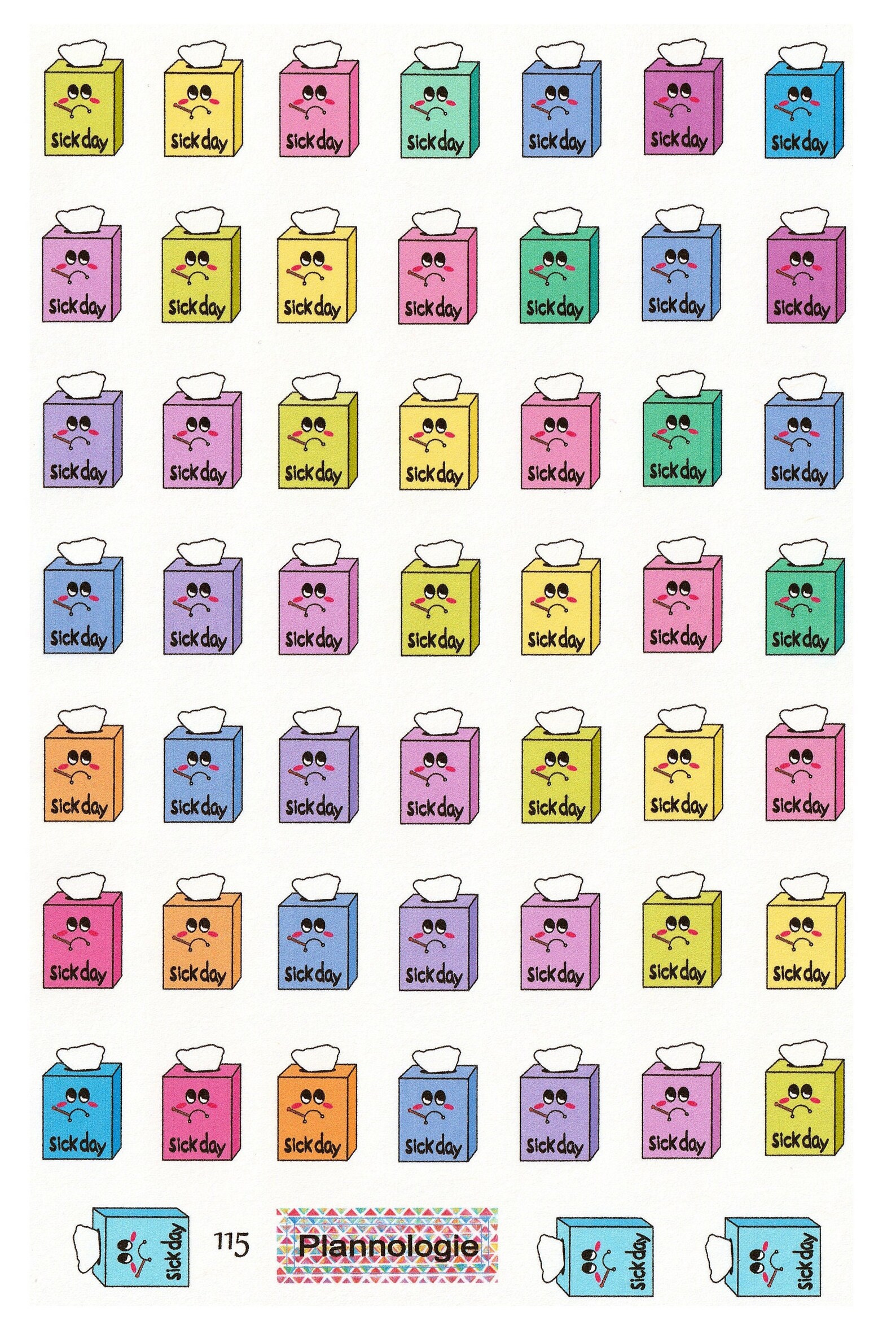 Sick Day Planner Stickers Day off Stickers Bad Day - Etsy