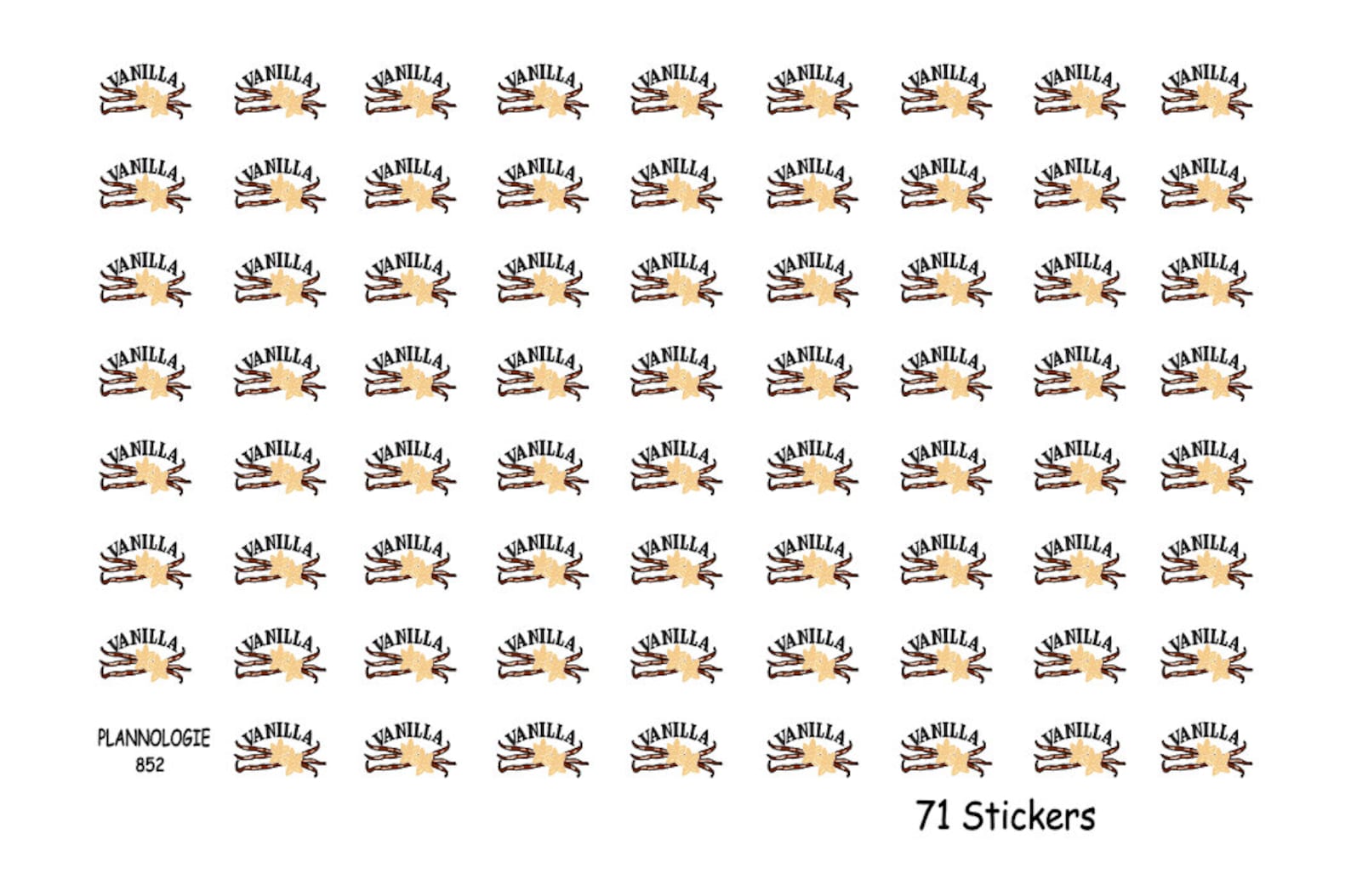 Mini Vanilla Stickers Planner Stickers Vanilla Bean - Etsy