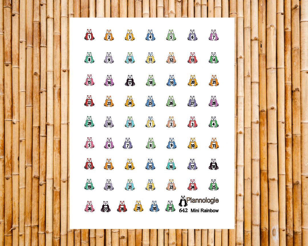 Mini Panda Date Covers for Planners - Date Dots - Countdown Stickers ...