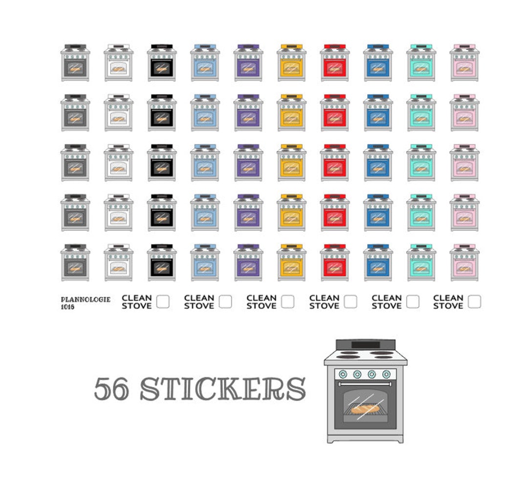Stove Icon Stickers - Oven Icon Stickers - Planning Stickers - Baking ...