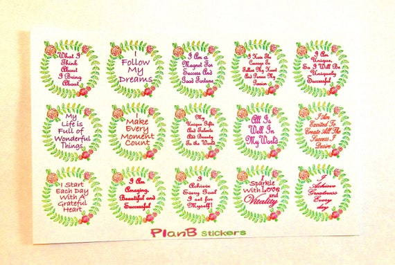 Affirmation Stickers Motivational Positive Happy | Etsy