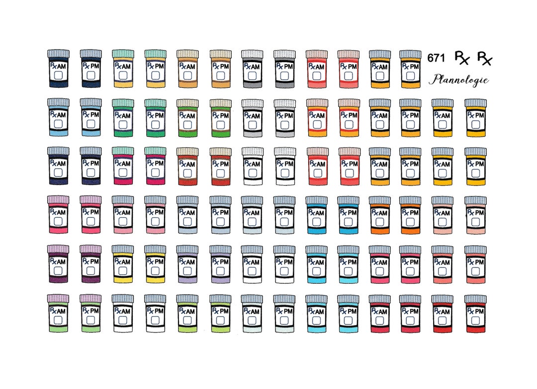 AM / PM Medication Reminder Planner Stickers - Pill Reminder - Medicine ...