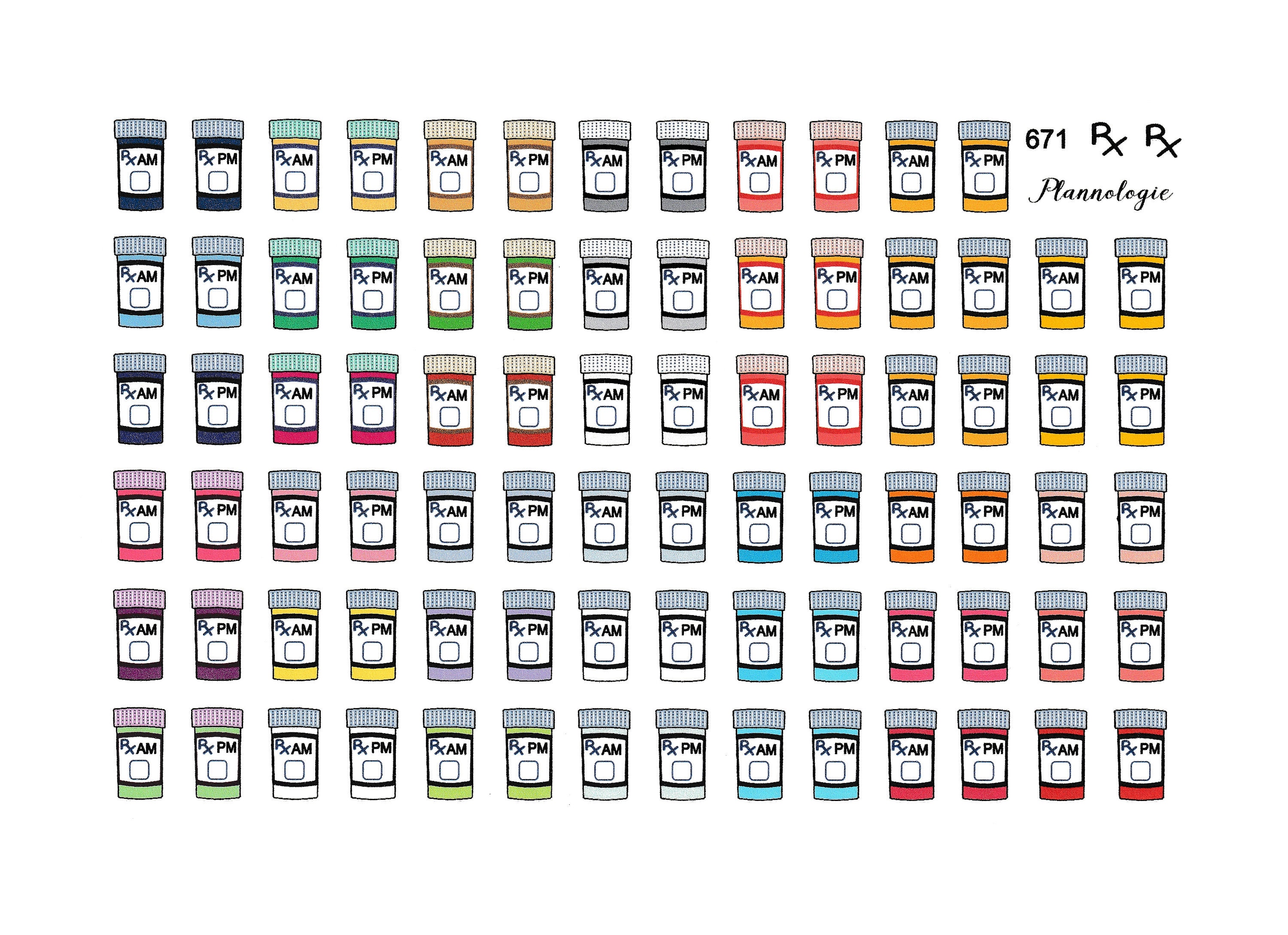 AM / PM Medication Reminder Planner Stickers Pill Reminder | Etsy