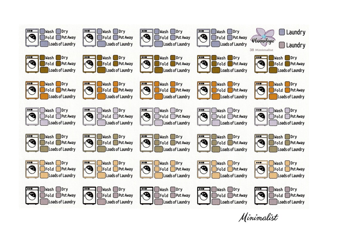 Laundry Checklist Planner Stickers | Etsy