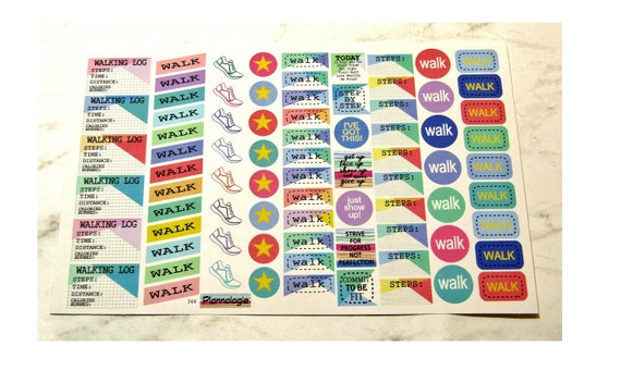 Walking Exercise Motivational Planner Stickers | Etsy