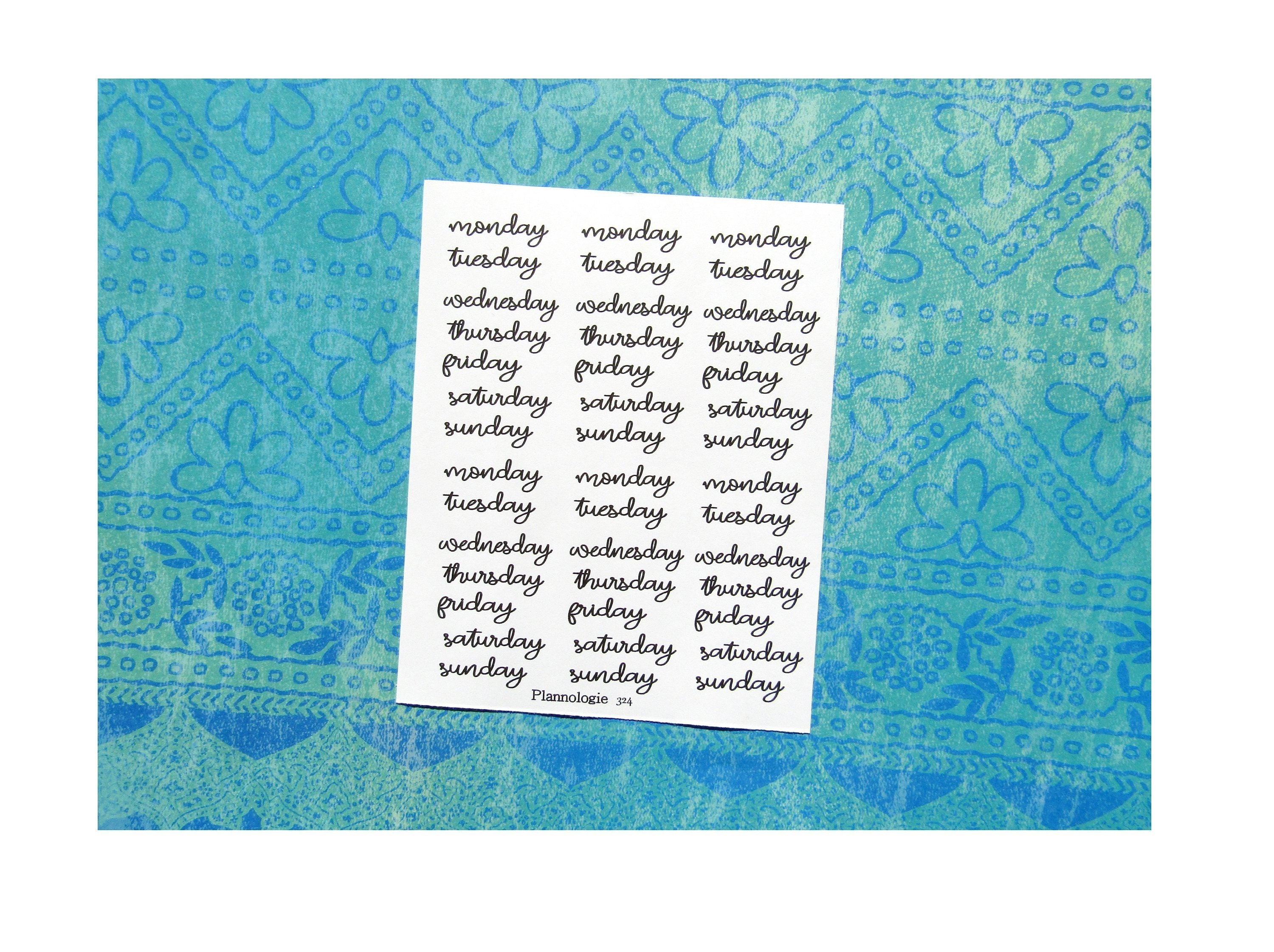 Days of the Week Script Planner Stickers - Etsy