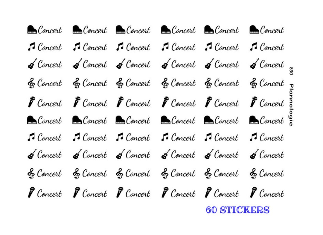 Concert Stickers - Planner Stickers - Reminder Stickers - Event ...