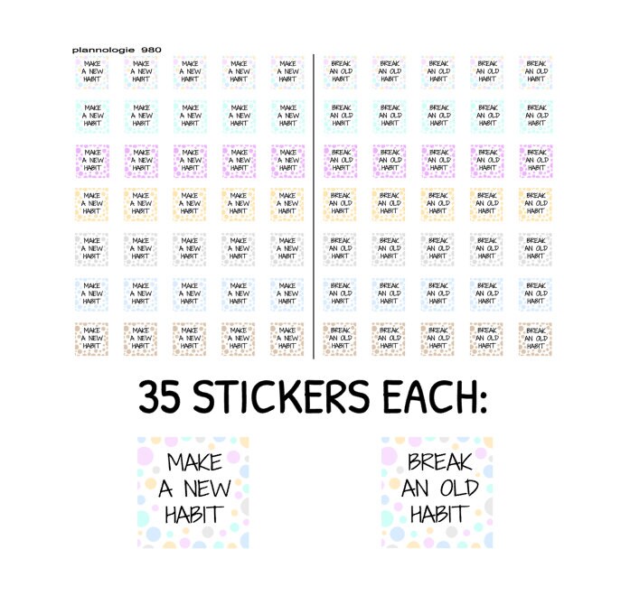 Make A New Habit Break an Old Habit STICKERS for Planners - Etsy