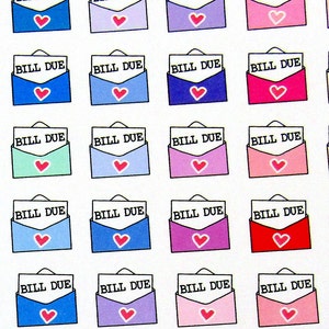 Bill Due Planner Stickers, Payment Due Stickers, Bill Due Icon - Etsy