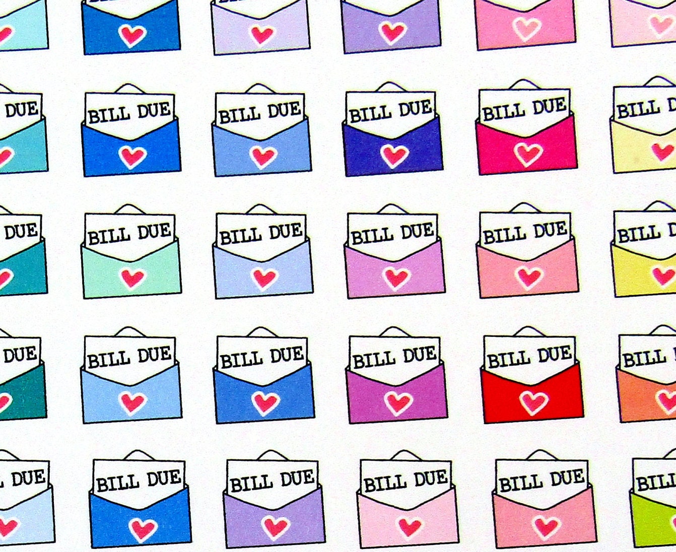 Bill Due Planner Stickers Payment Due Stickers Bill Due Icon - Etsy