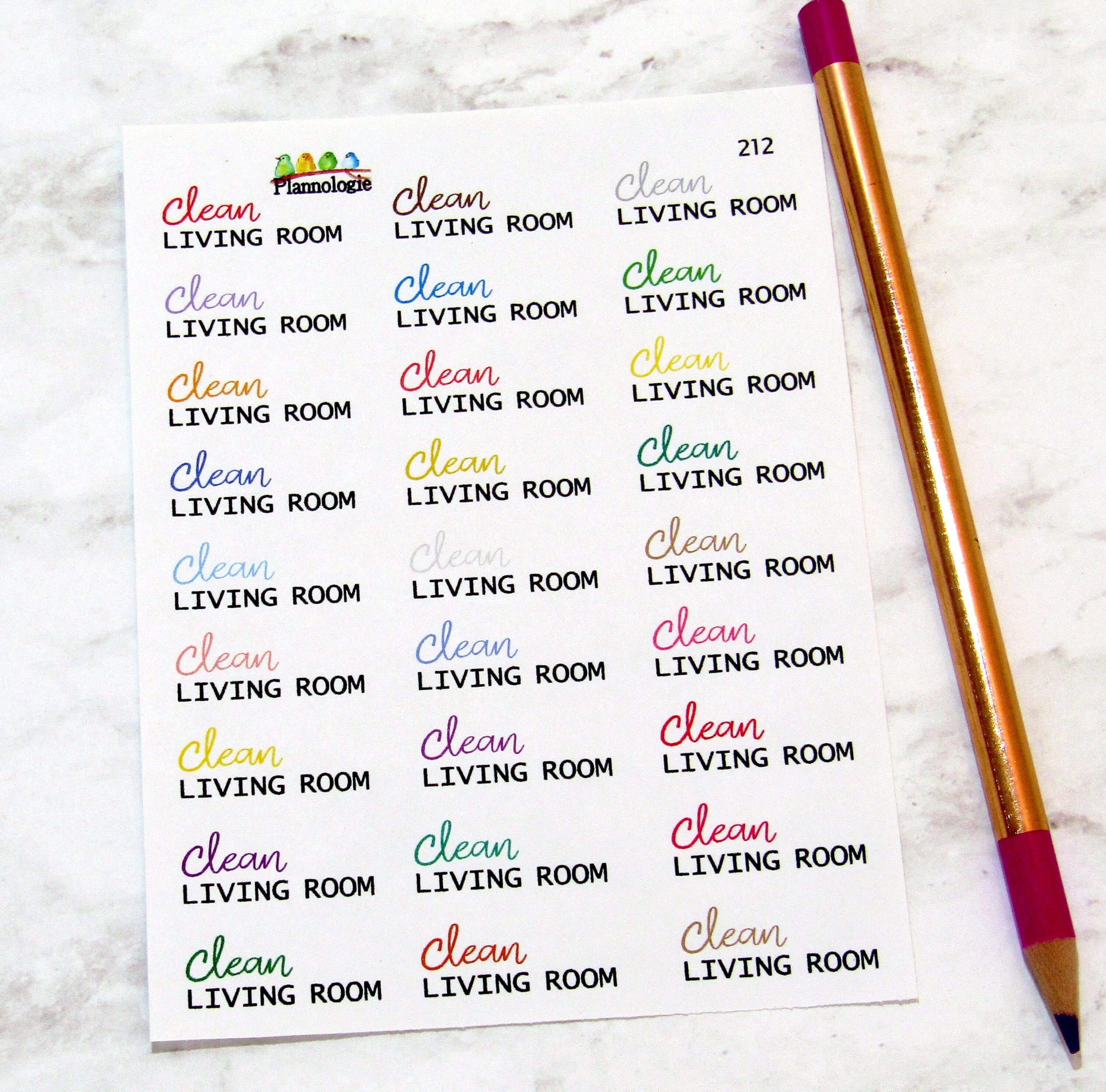 Clean Living Room Stickers Planner Stickers Organizing - Etsy