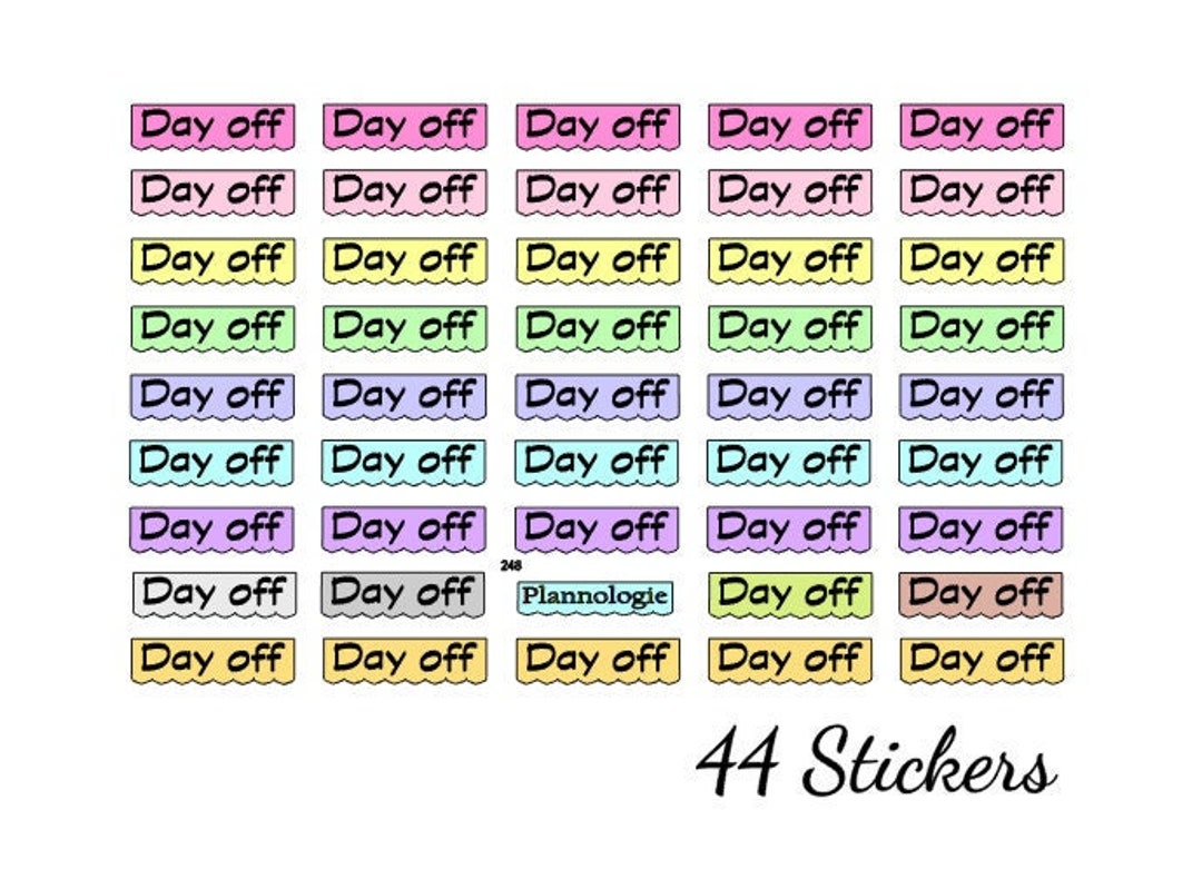 Pastel Day off Banners Stickers for Planners - Etsy