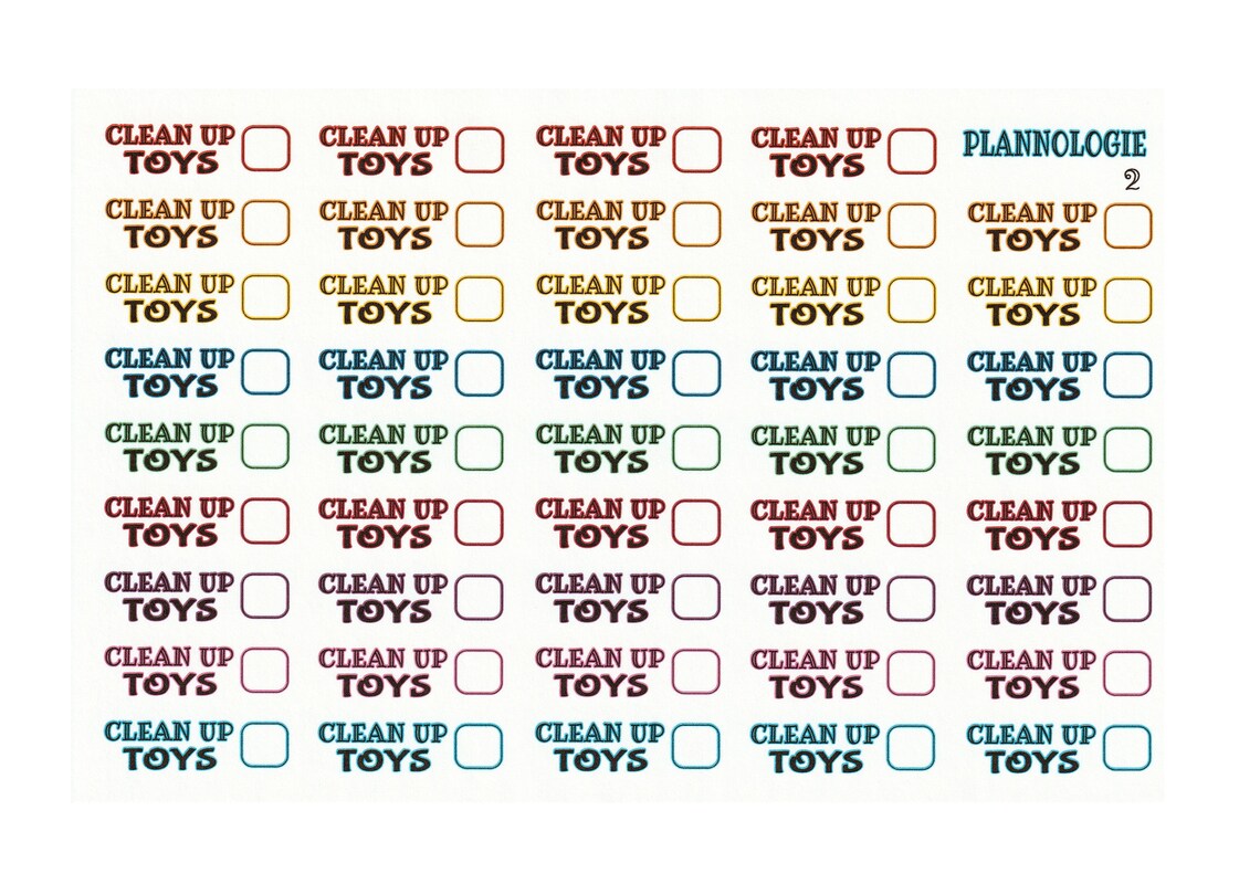 CLEAN UP TOYS Stickers Kid's Toys Chores Chore List | Etsy