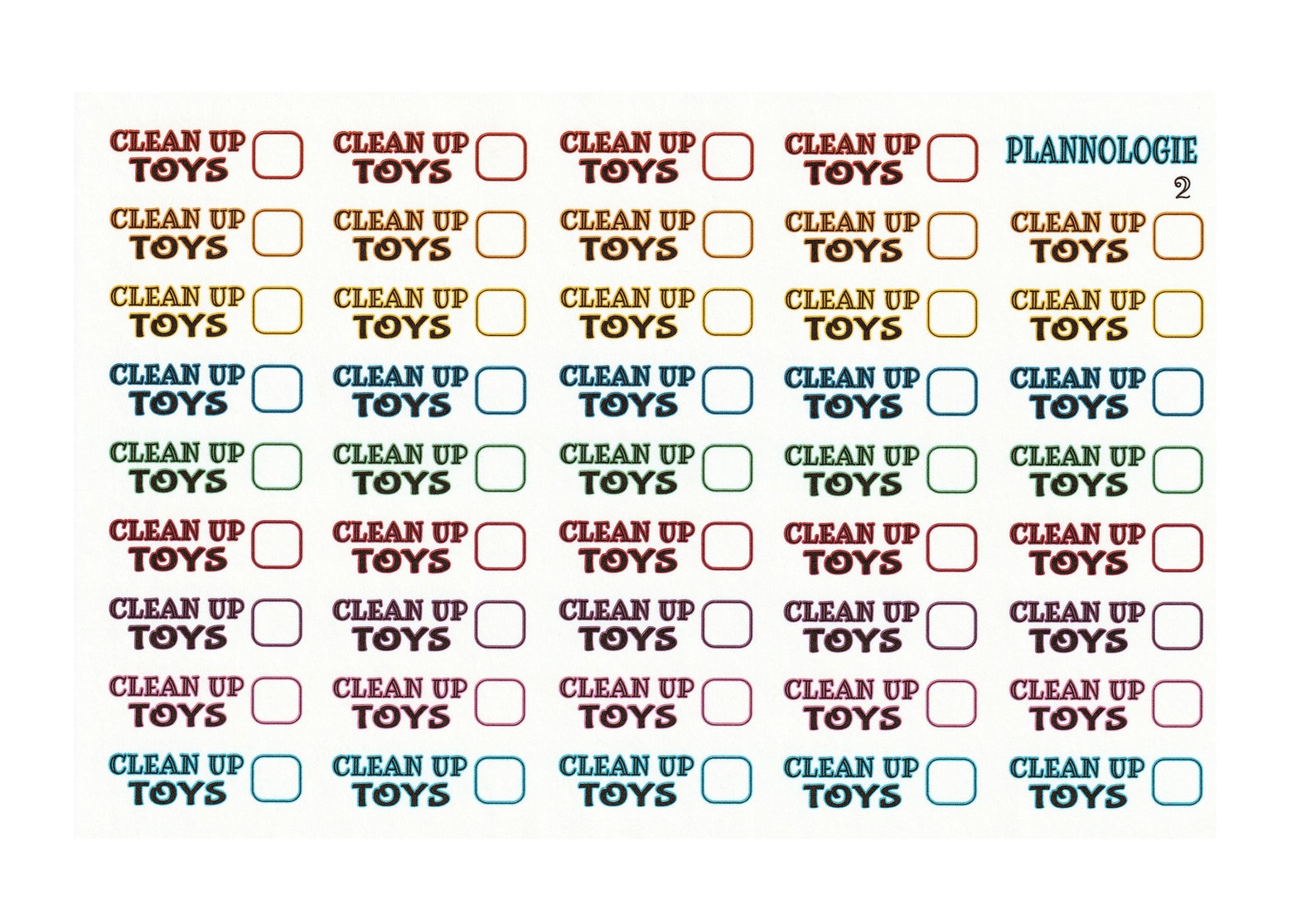 CLEAN UP TOYS Stickers Kid's Toys Chores Chore List | Etsy