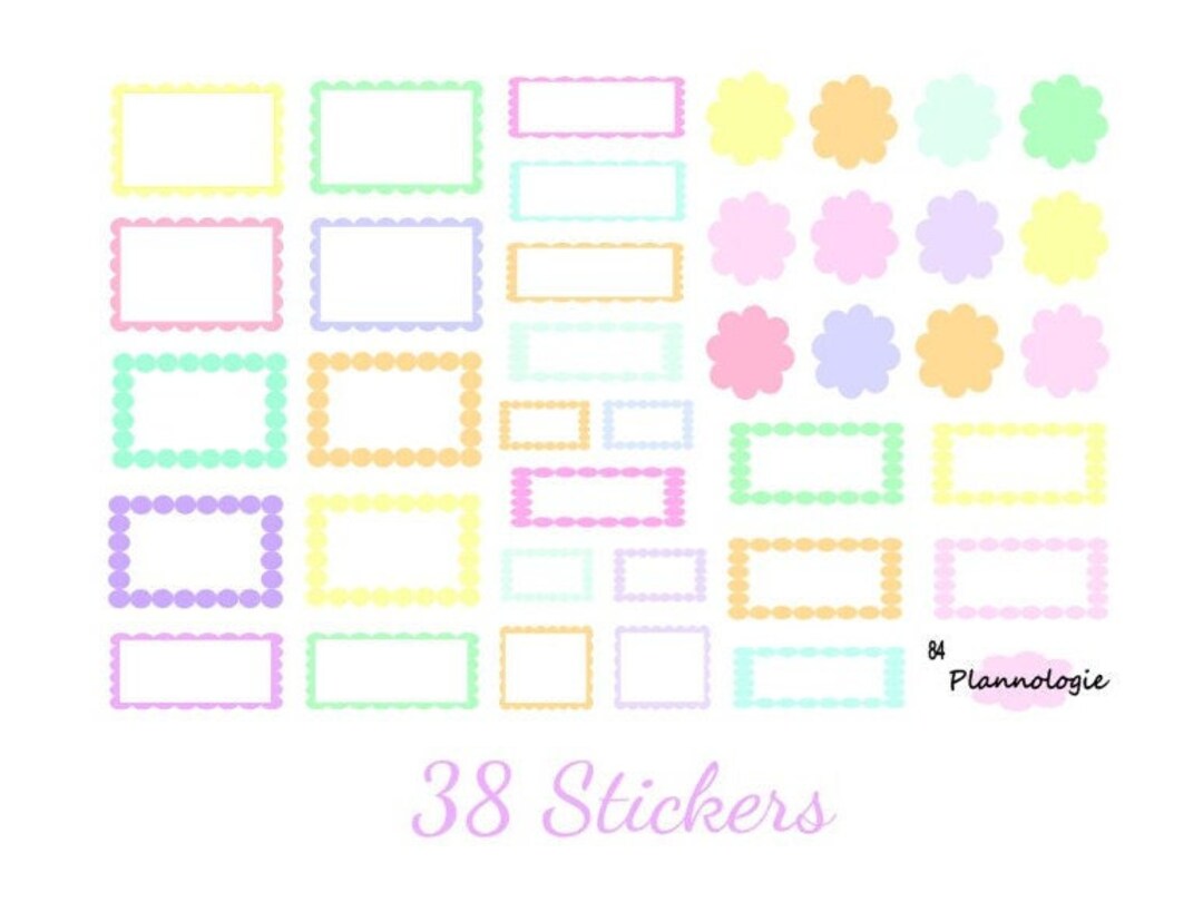Pastel Planner Stickers, Planner Boxes, Planner Stickers, Blank Label ...