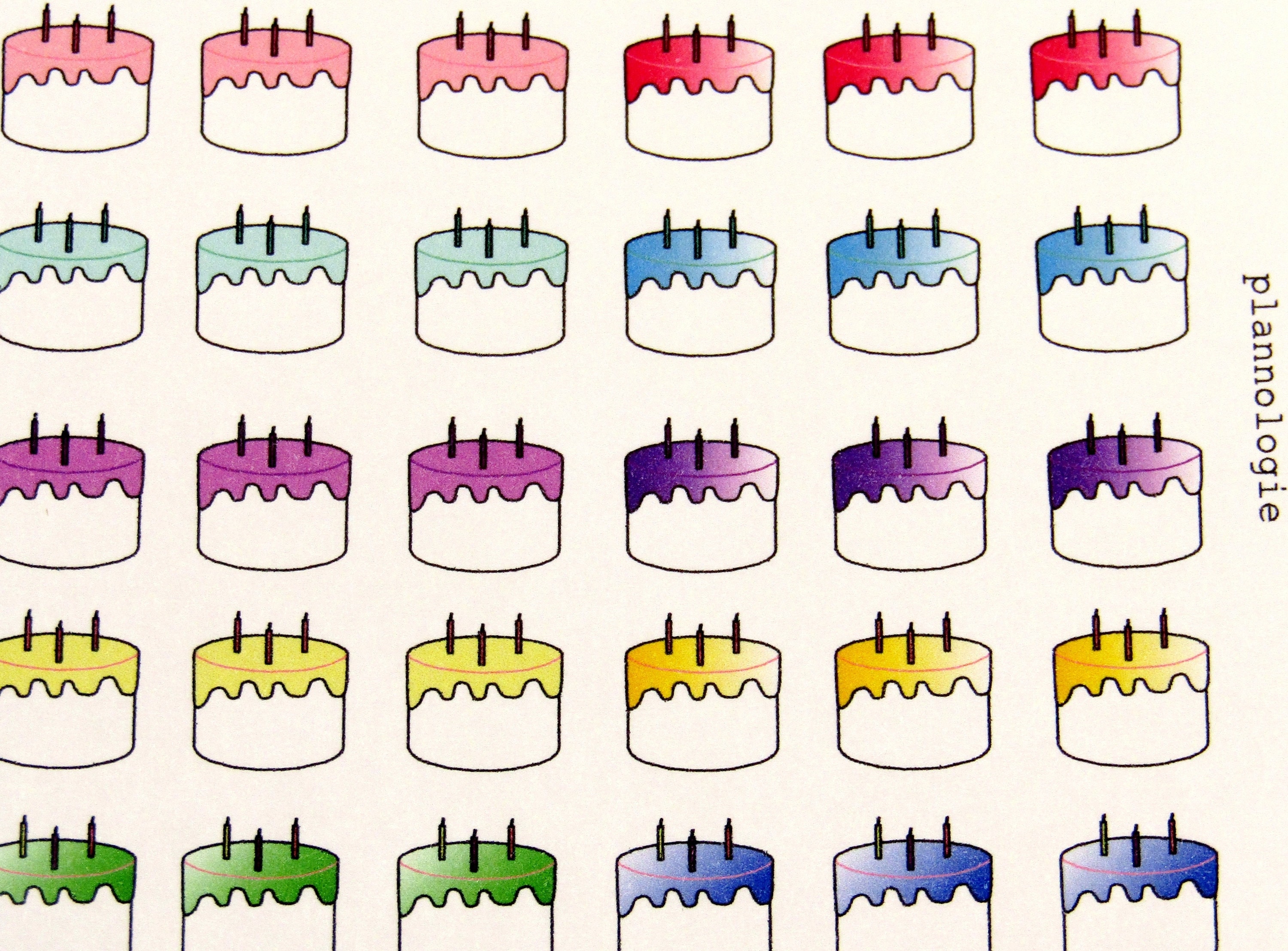 Birthday Cake Planner Stickers Birthday Stickers Celebration | Etsy
