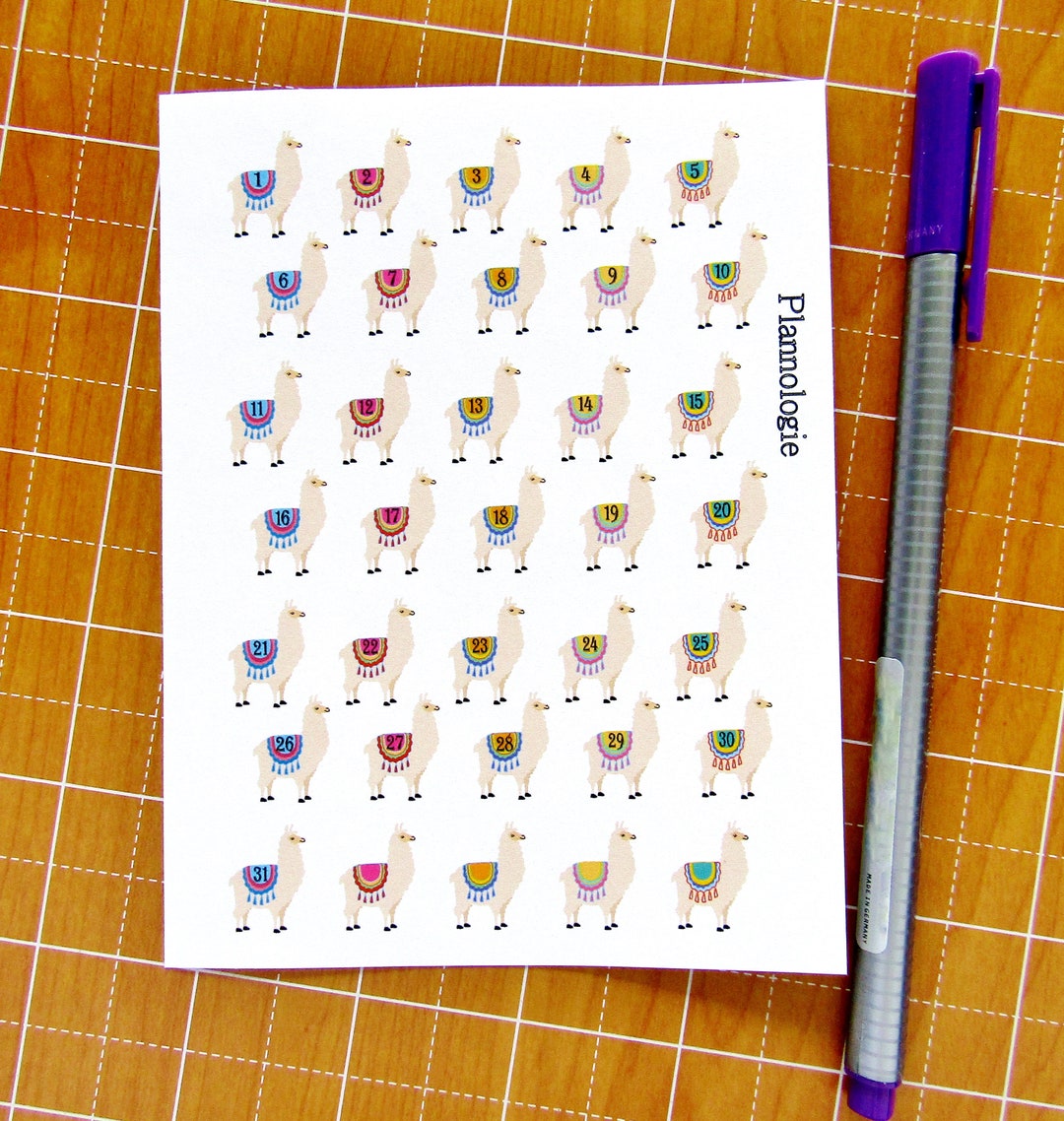Llama - Llama Date Covers - Llamas - Llama Number Stickers - Llama ...