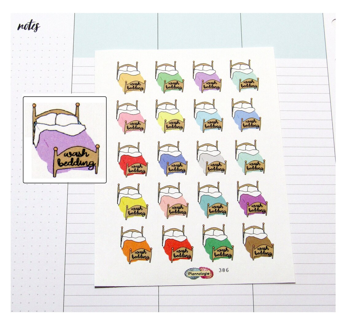 Wash Bedding Stickers Cleaning Stickers Functional Stickers | Etsy