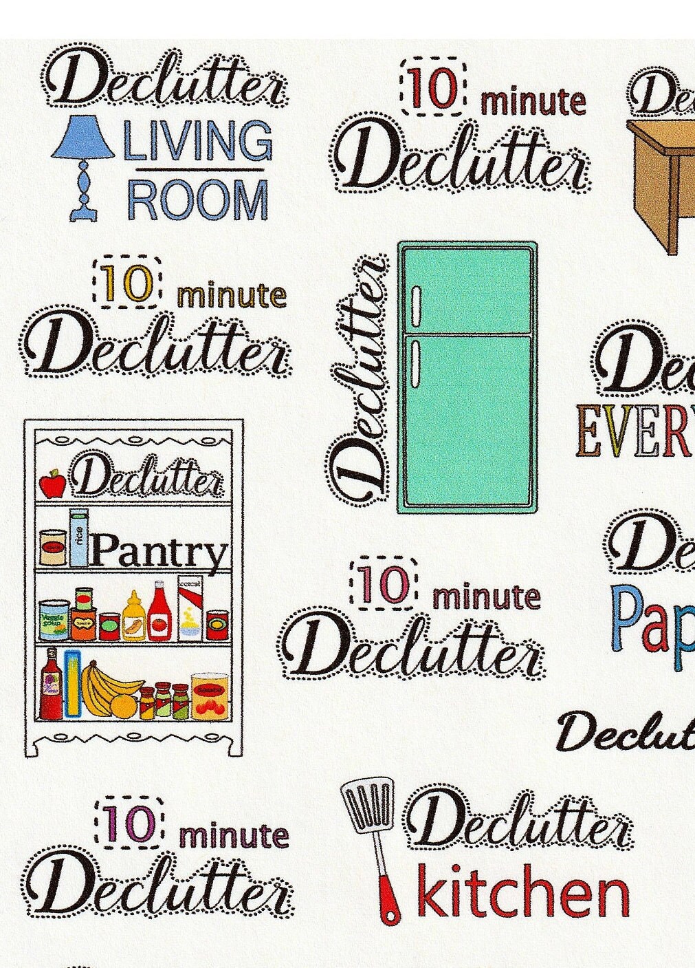 Declutter Stickers Cleaning Stickers Spring Cleaning - Etsy