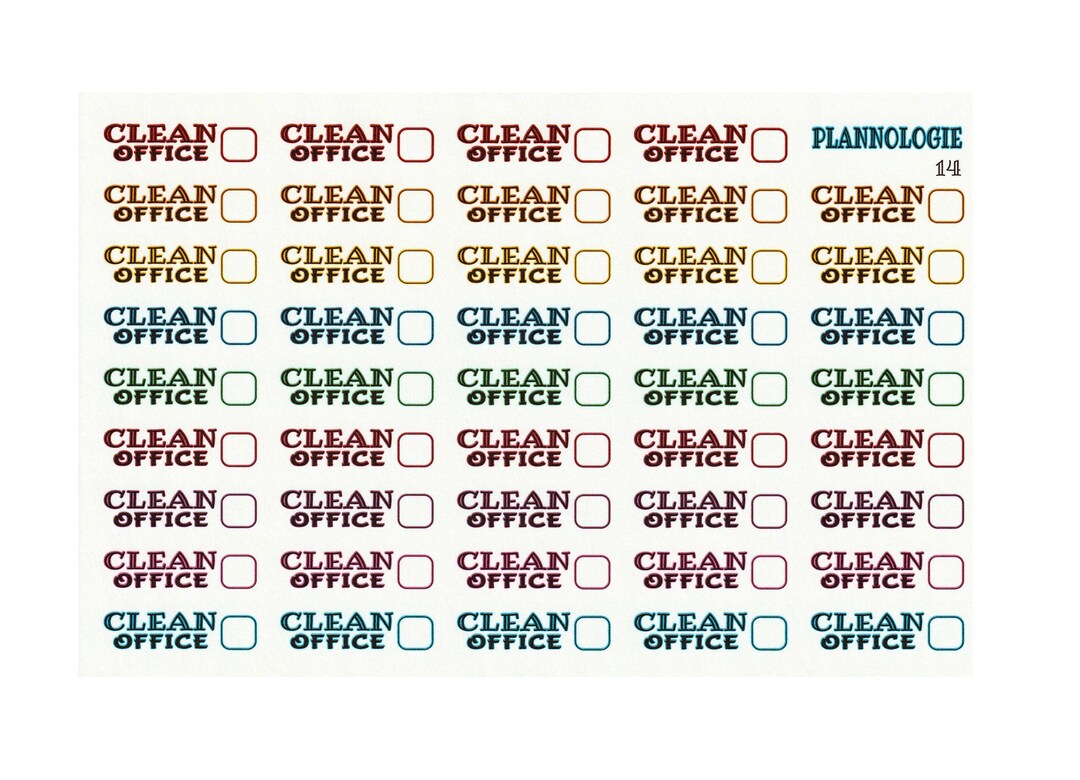 CLEAN OFFICE Stickers - Declutter Stickers - Cleaning Stickers - Spring ...