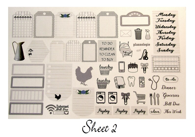 Farmhouse Country Planner Stickers Monthly Kit | Etsy