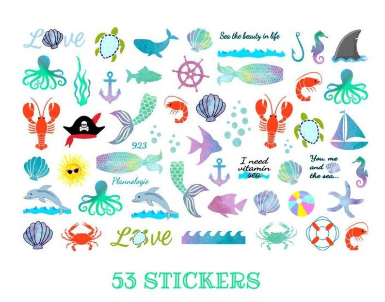 Under the Sea Stickers Sea Life Planer Stickers - Etsy