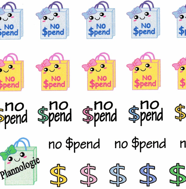 No Spend Planner Stickers Spending Tracker No Spend - Etsy