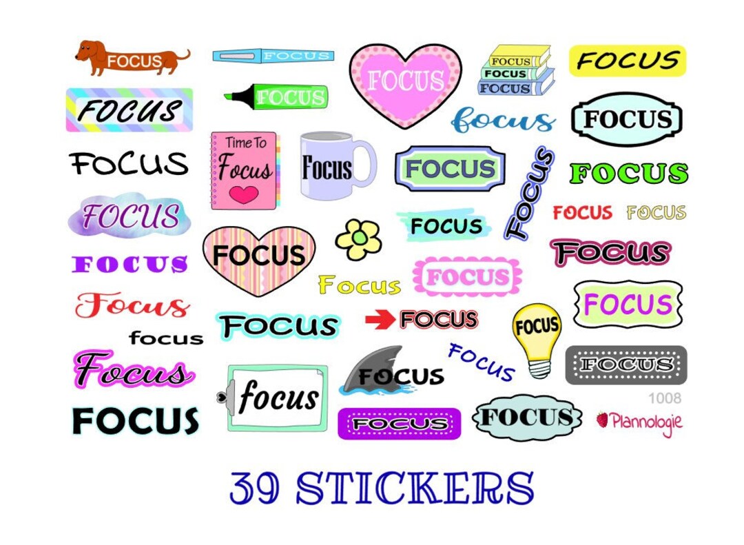 FOCUS Planner Stickers - Word Art Stickers - Etsy