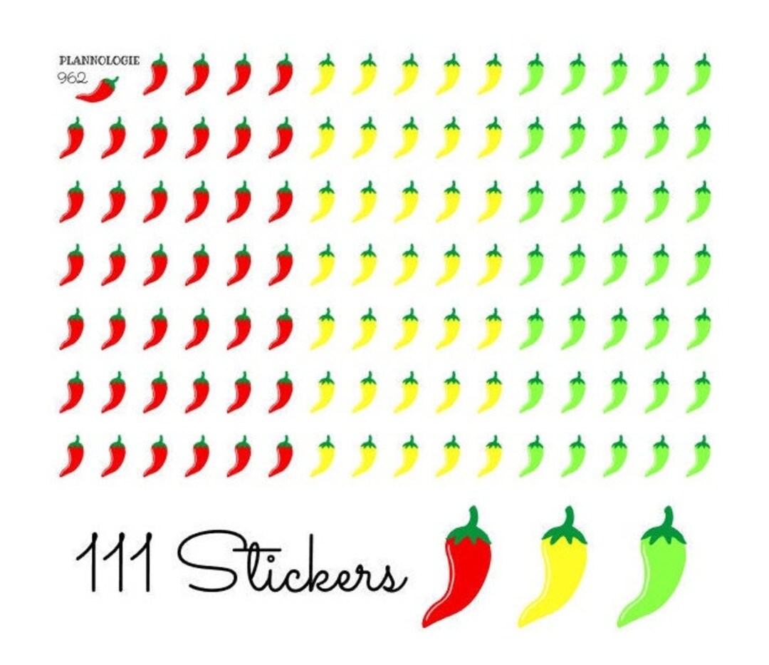 Red Chili Pepper Stickers - Chili Pepper Icon - Planner Stickers - Hot ...