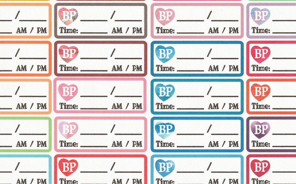 Blood Pressure Stickers Planner Stickers Reminder Health - Etsy