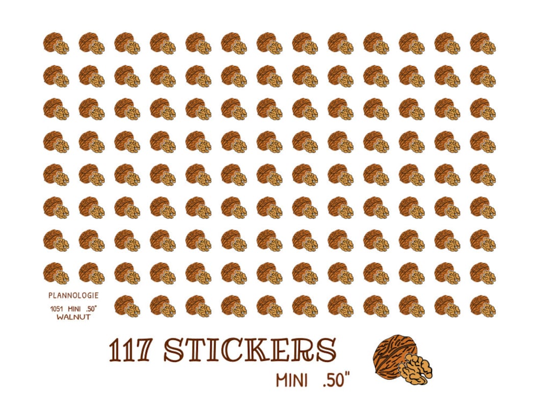 Mini WALNUT Icon Stickers - Planner Stickers - Journal Stickers - Etsy