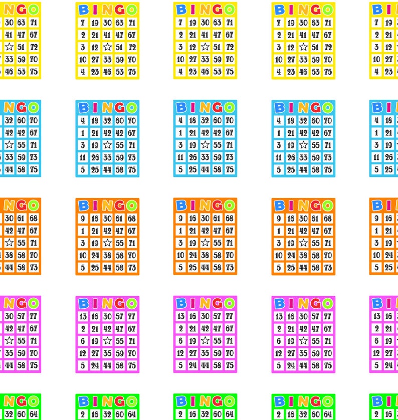 BINGO Stickers Planner Stickers Bingo Card Game Night - Etsy