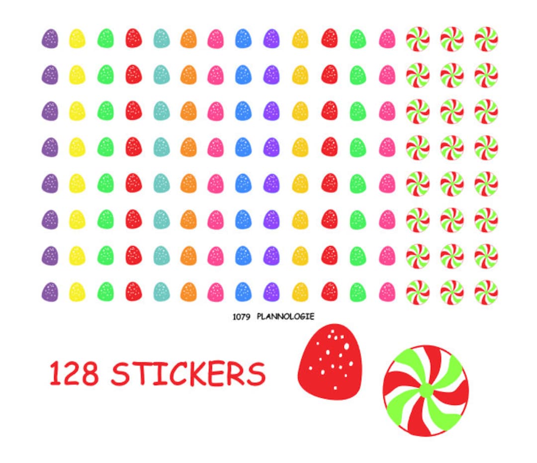 Christmas Candy Stickers - Gumdrop Stickers - Gingerbread Decorations ...