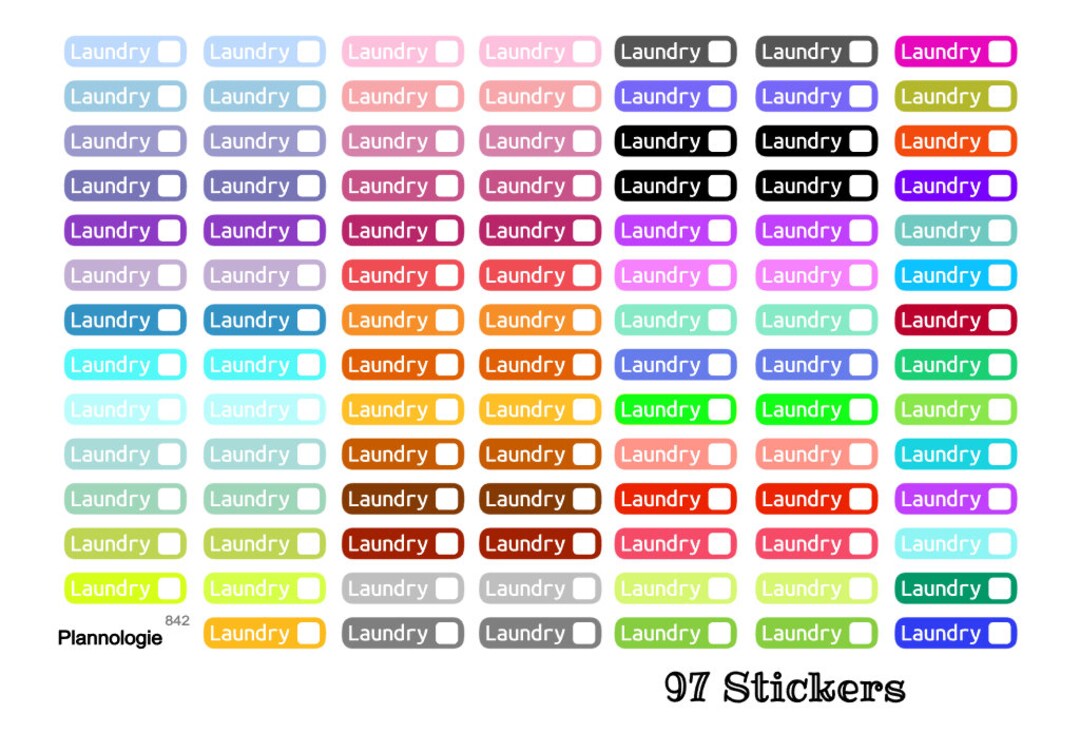Laundry Checkbox Planner Stickers - Etsy