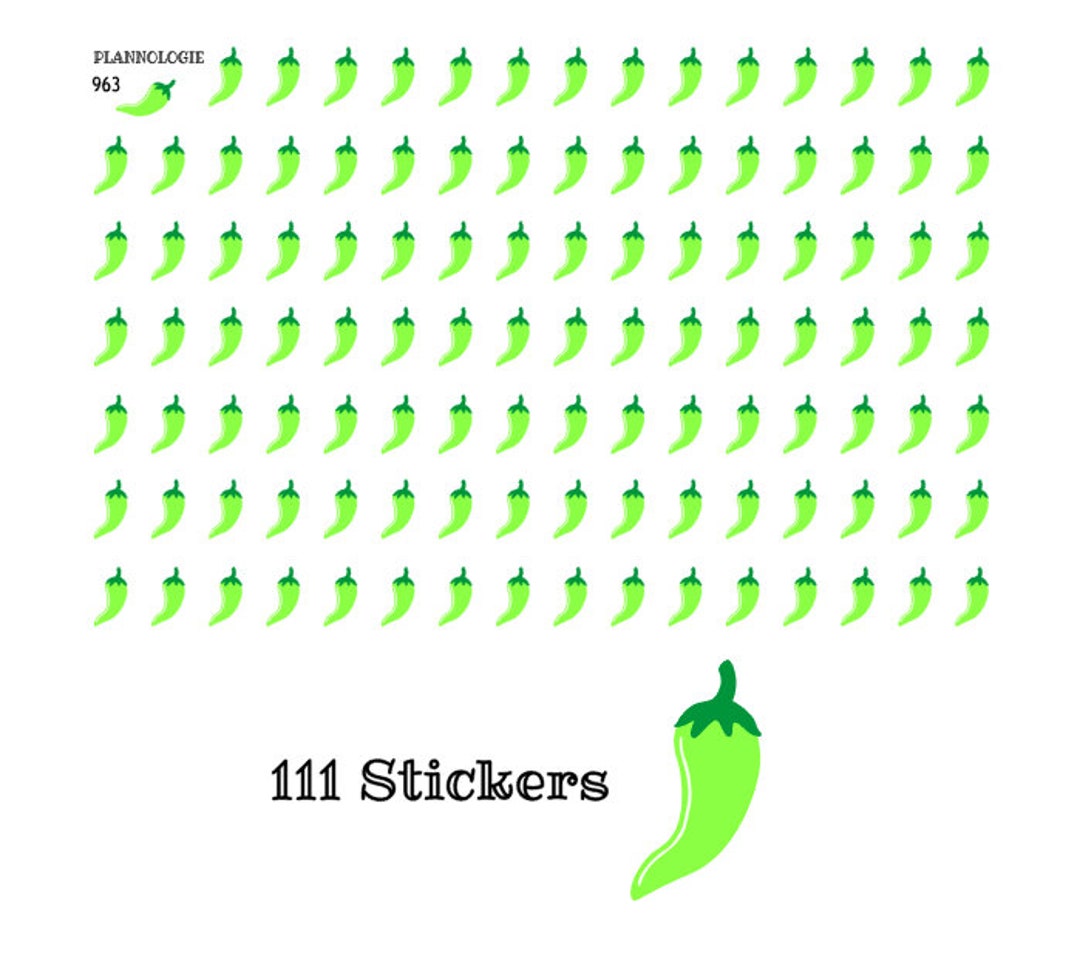 Green Hot Chili Pepper Stickers - Chili Pepper Icon - Hot Pepper ...