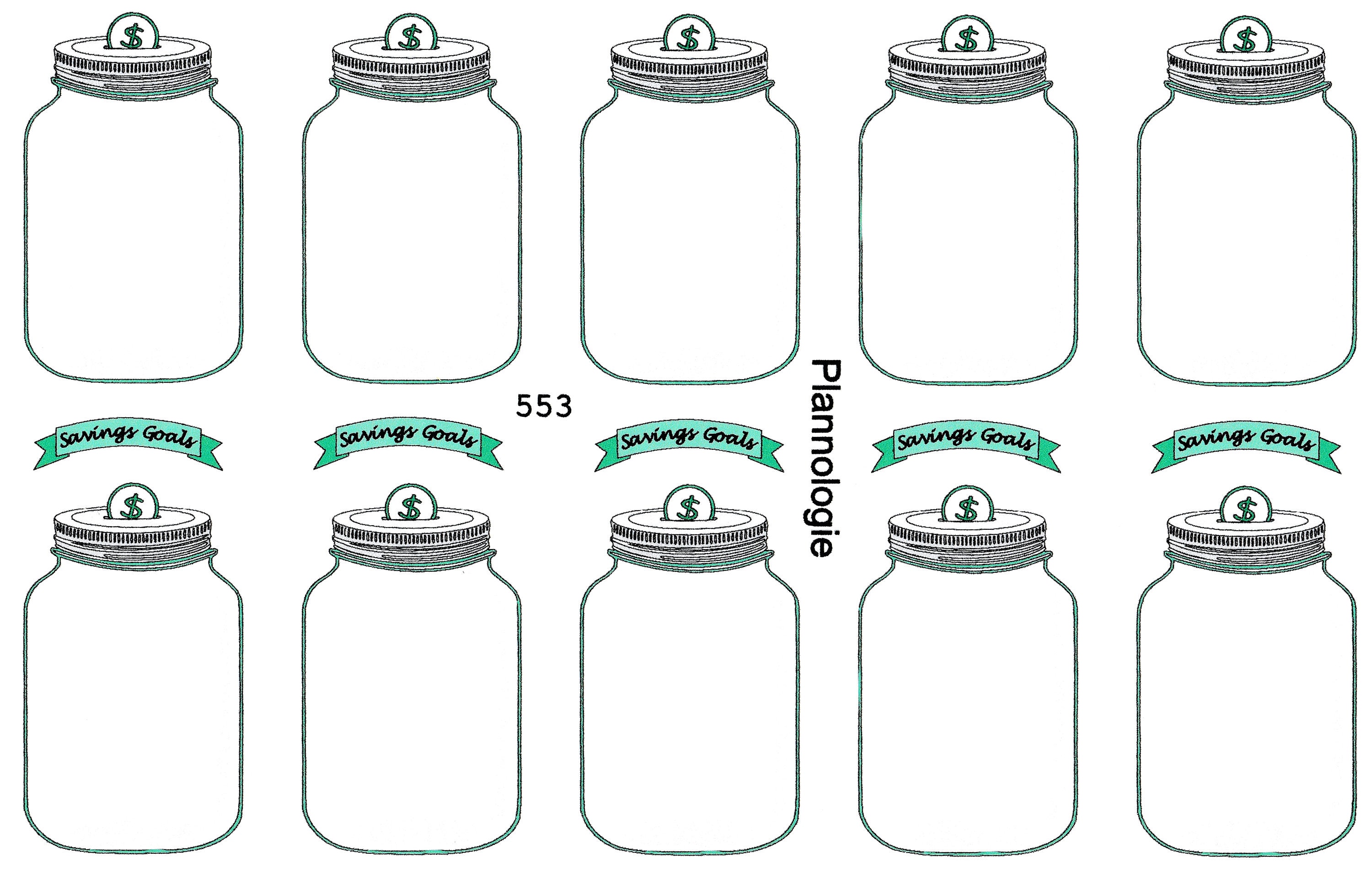 Mason Jar Savings Goal Planner Stickers Savings Tracker | Etsy