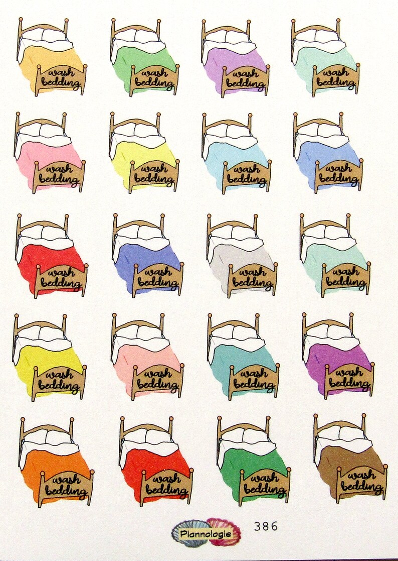 Wash Bedding Stickers Cleaning Stickers Functional Stickers | Etsy