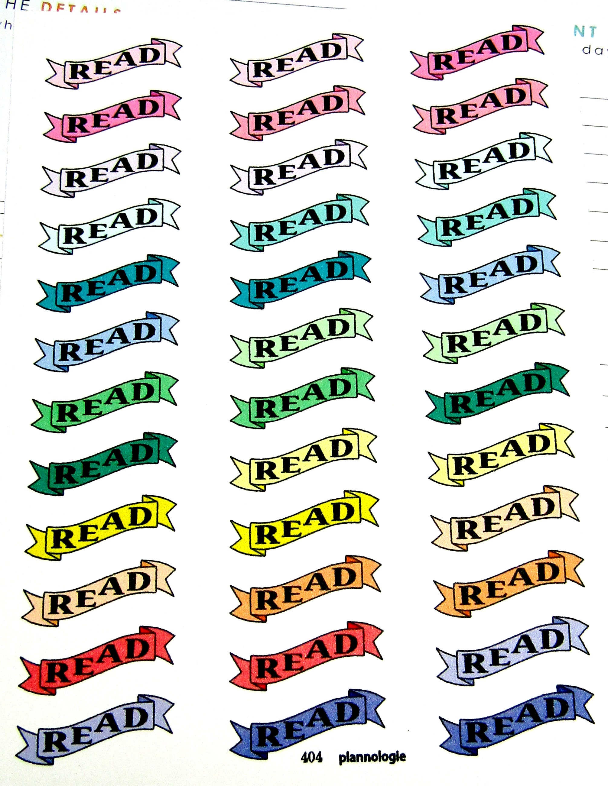 Reading Reminder Stickers Read Banner Planner Stickers - Etsy