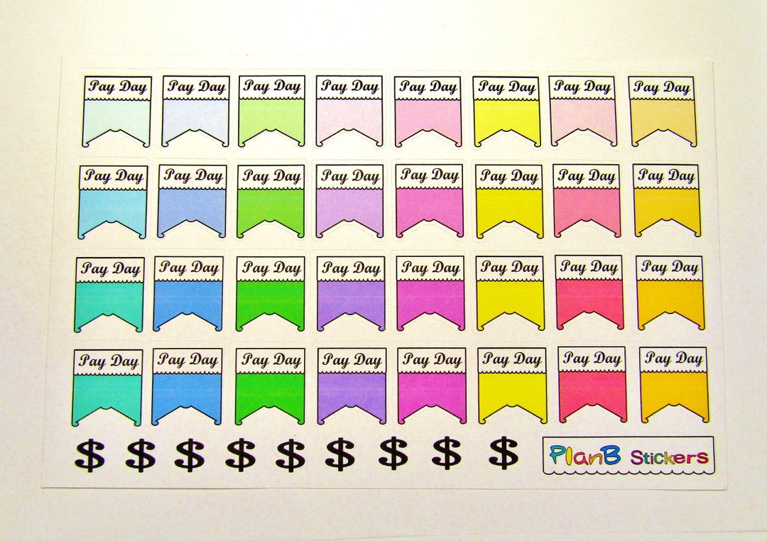 Pay Day Flags Planner Stickers - Payday - Salary - Money - Etsy